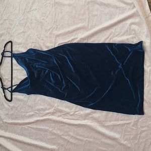 Windsor | Dresses | Windsor Large Blue Velvet Mini Dress | Poshmark